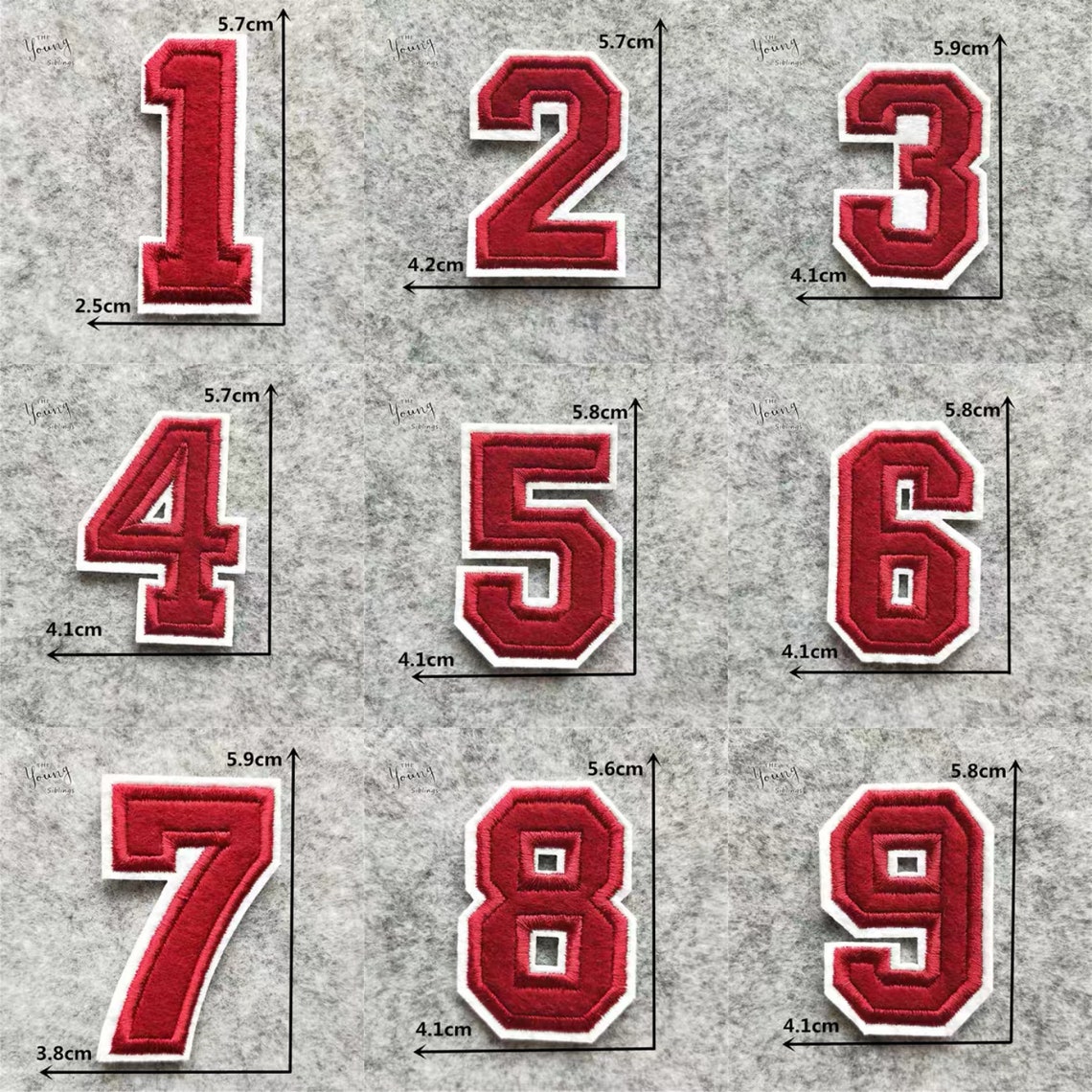 0-9 Red Number Patch /embroidered Patch /uniforms Decor/ Iron on Patch ...