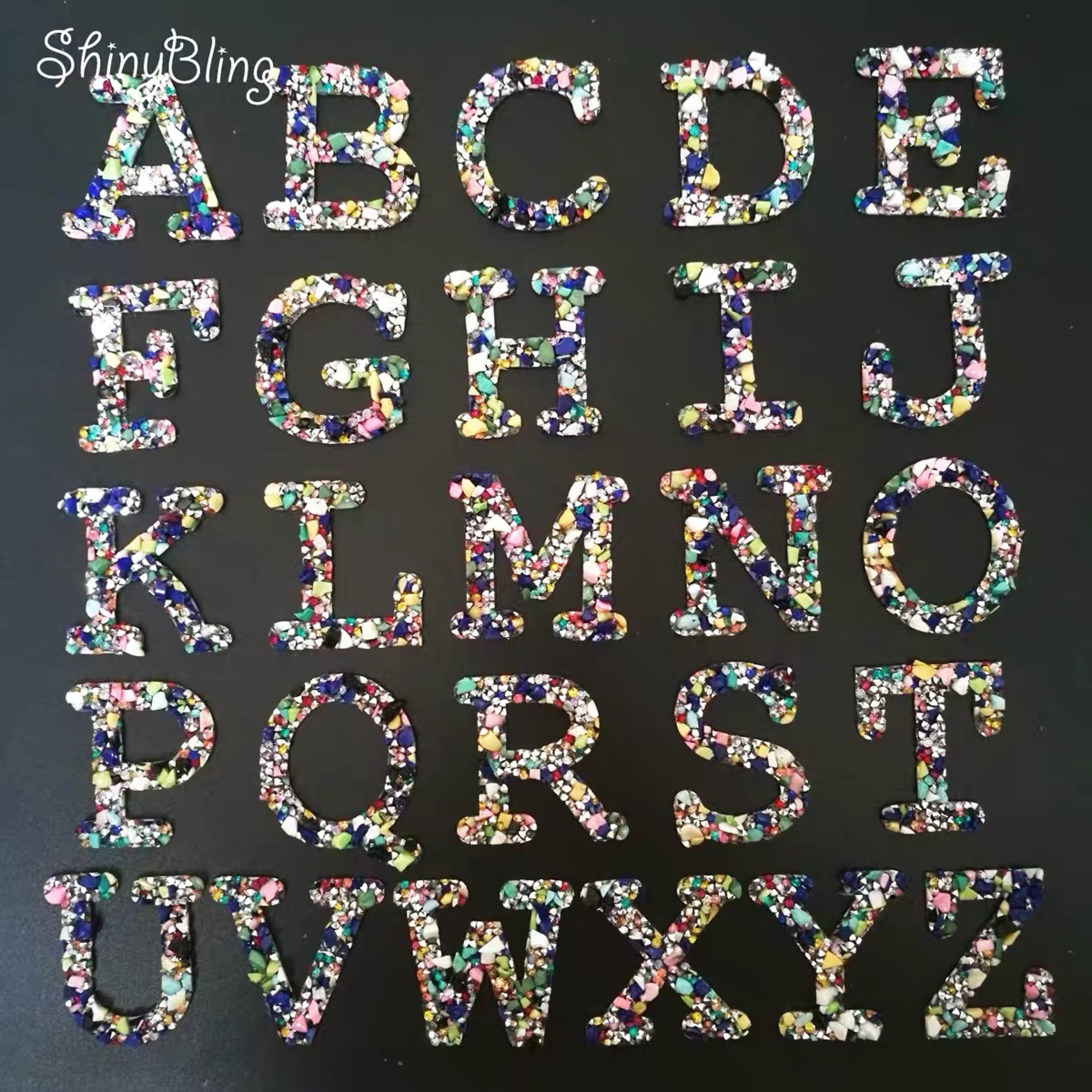 26 Alphabet Sticker Crystal Letter Embellishment Boho - Etsy