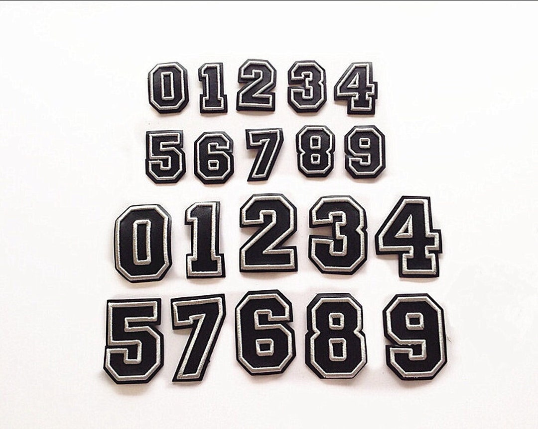 Number Patch /black Embroidered Patch /iron on Patch /big Small Sew on ...