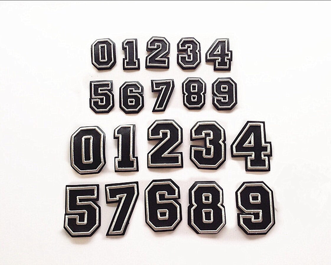 Number Patch /black Embroidered Patch /iron on Patch /big Small Sew on ...