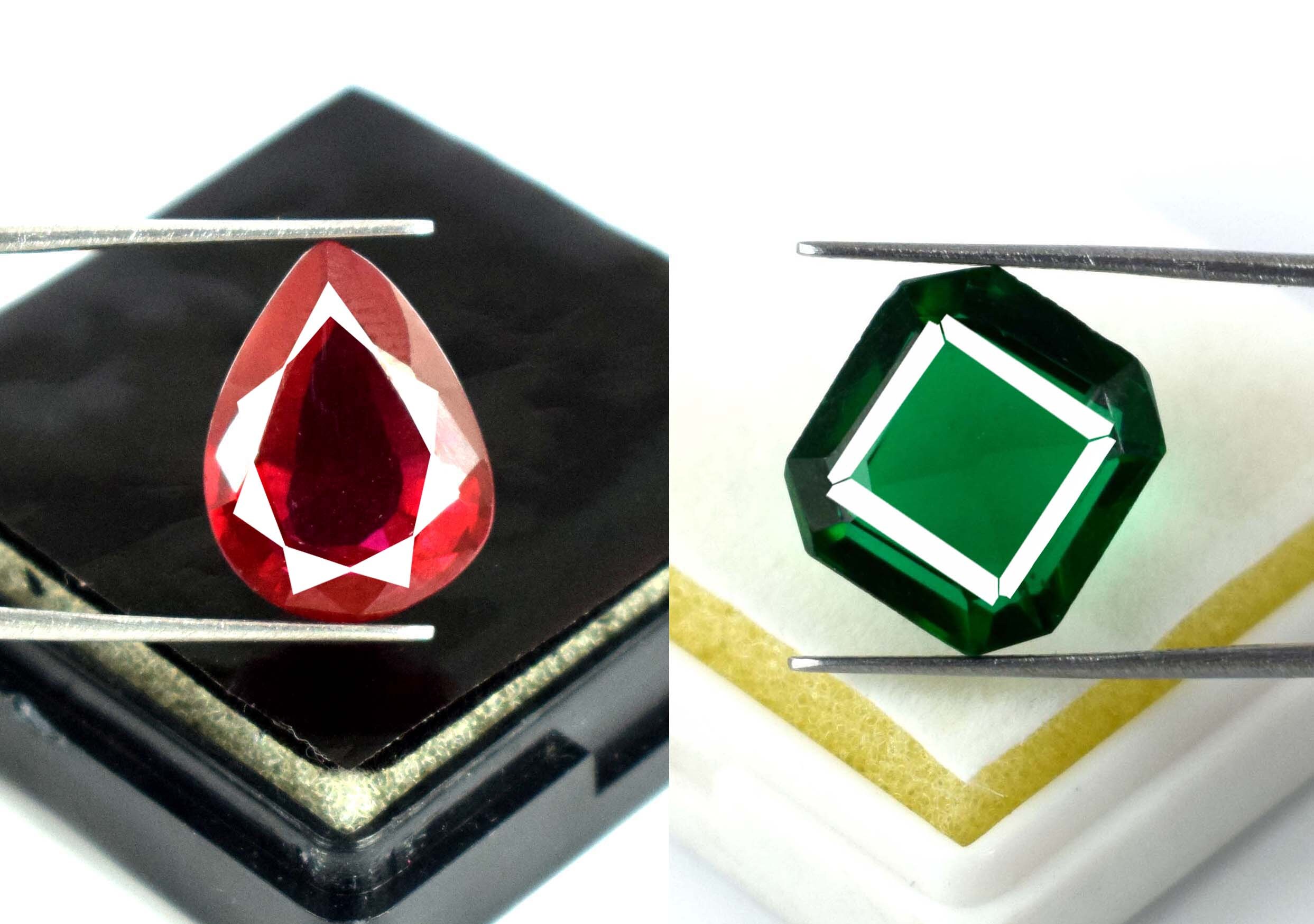 Stock Clearance 21-23 Ct Ruby & Green Emerald Loose Gemstone | Etsy