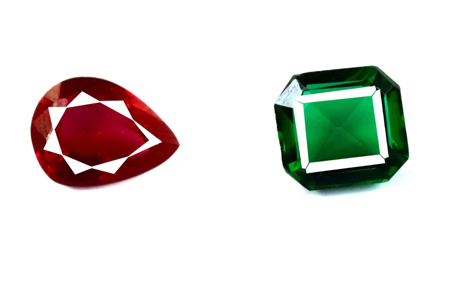 Stock Clearance 21-23 Ct Ruby & Green Emerald Loose Gemstone | Etsy