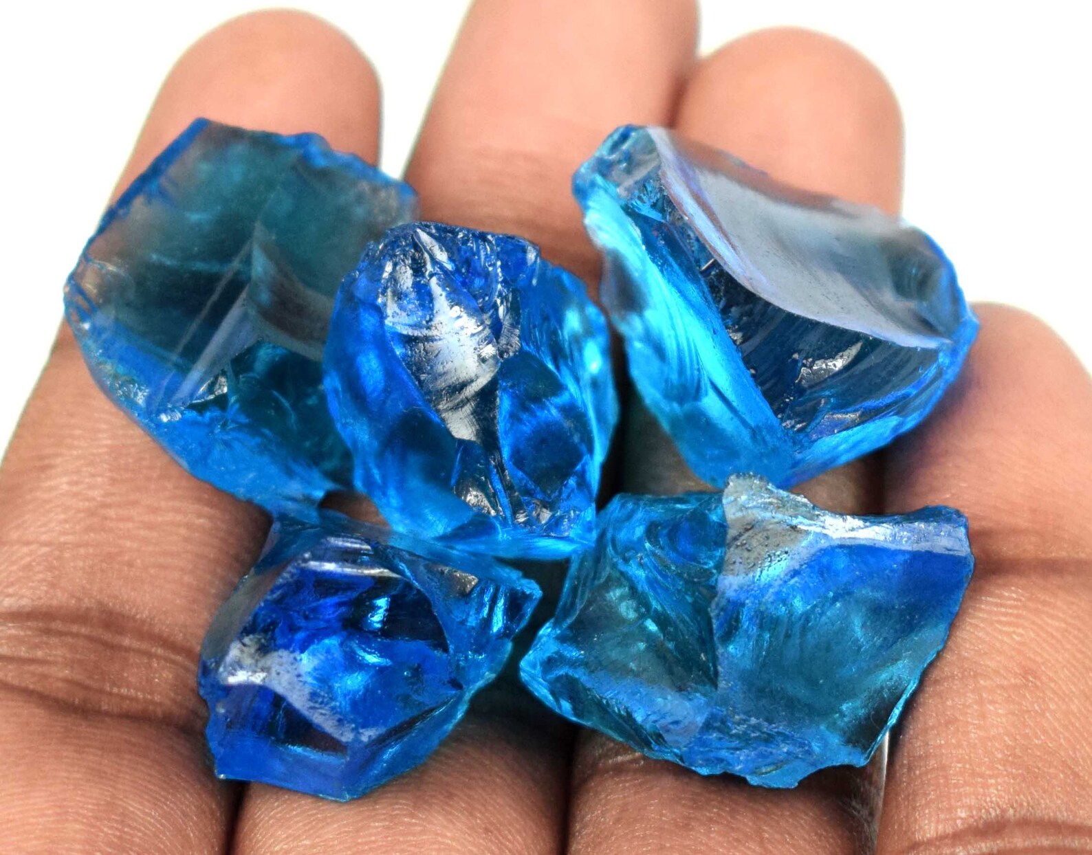 Brazilian 150 Ct. Natural Sky Blue Topaz Gemstone Rough 5 Pcs | Etsy