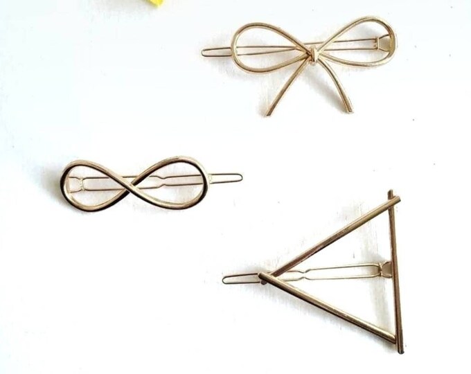 Minimalist Accent Gold Hair Pins Geometric Golden Hair - Etsy