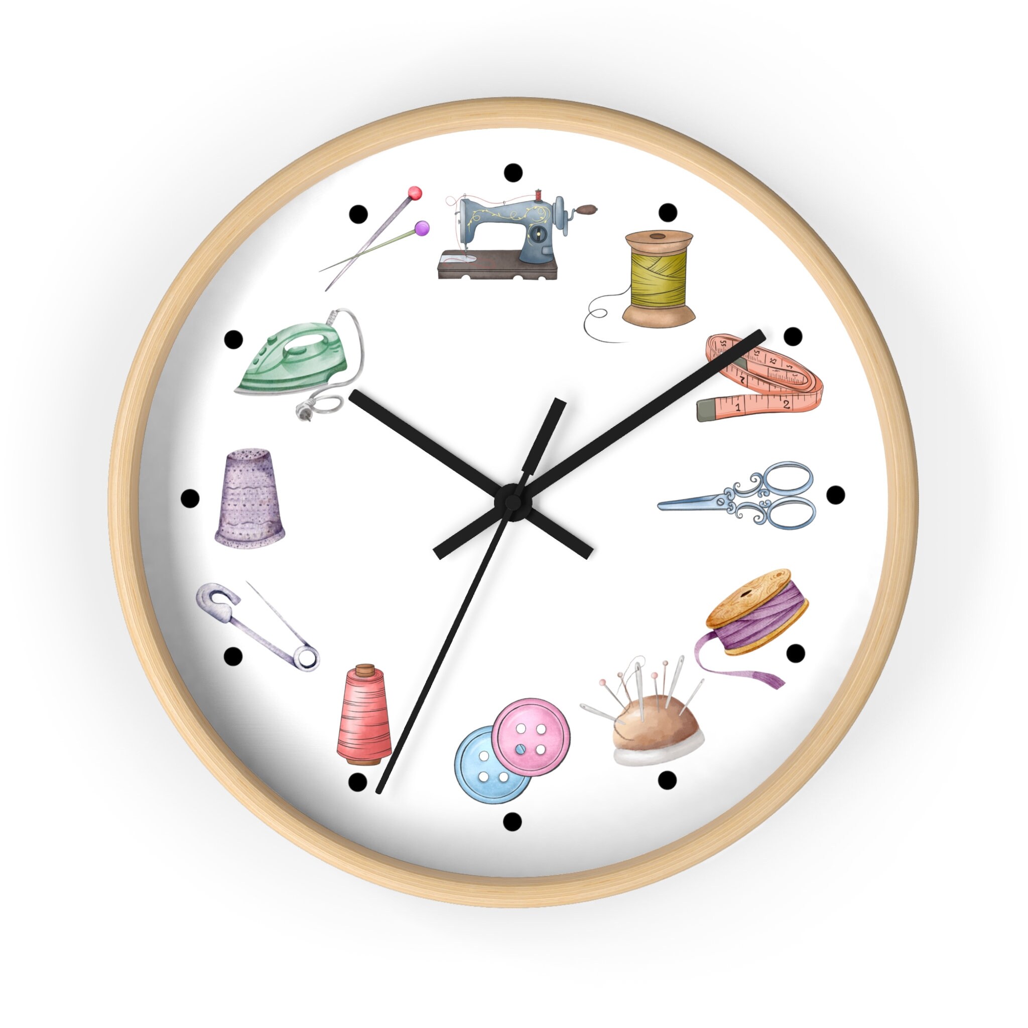 Sewing Themed Wall Clock, Cute Sewing Decor, Sewist Gift , Sewing Lover ...