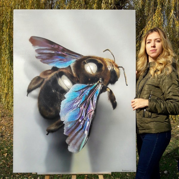 Bee Painting - Etsy