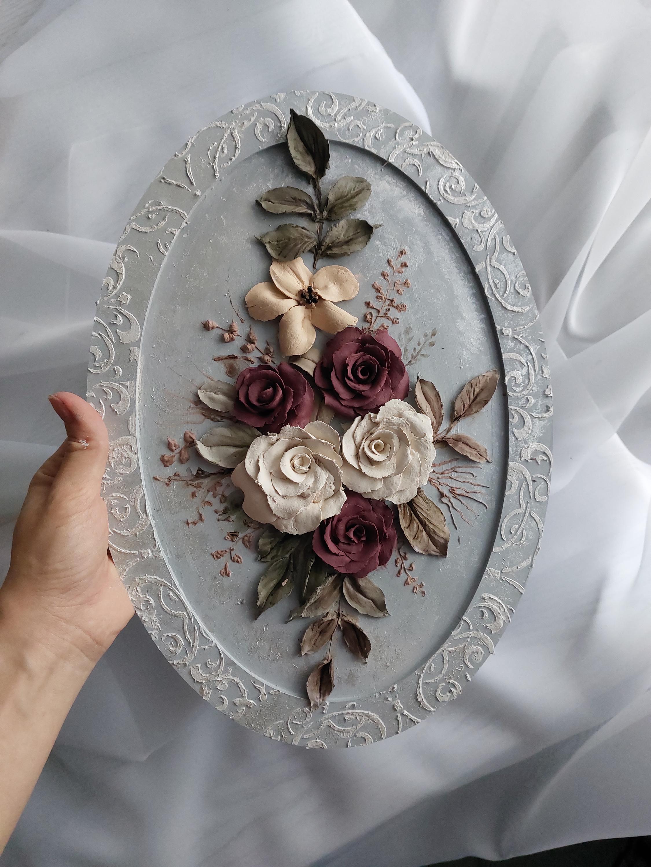 Sculptural Painting, 3d Plaster Flowers, Panels With Decorative Plaster ...