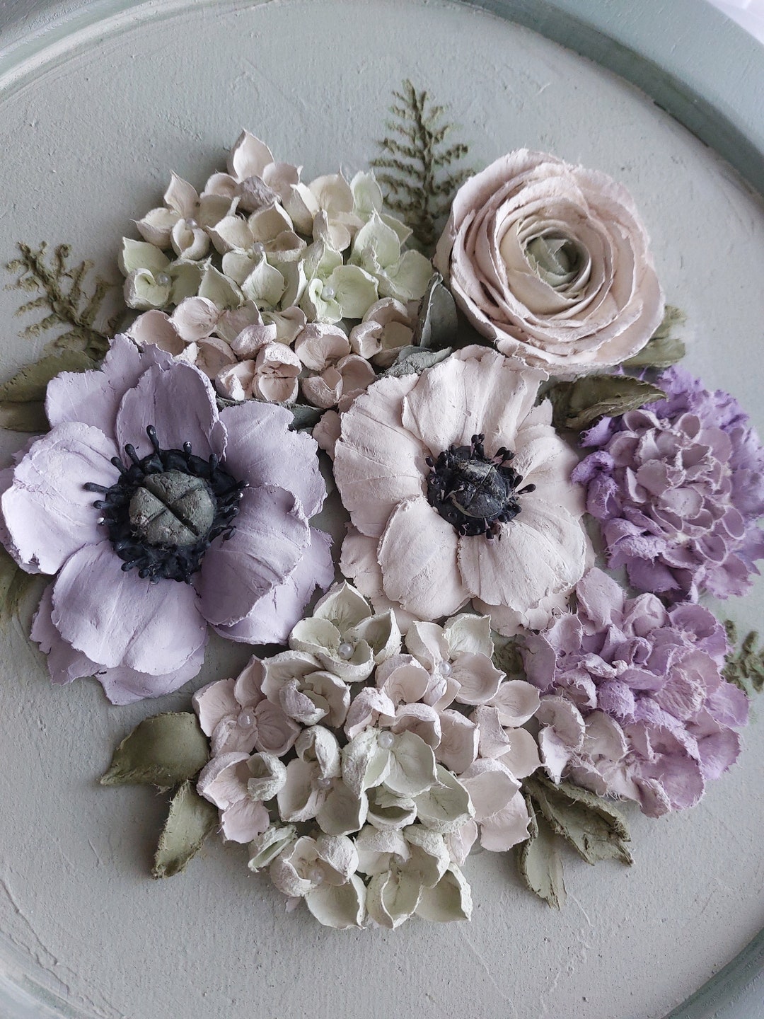 3D Wedding Bouquet Made of Plaster, Anemones Made of Gypsum, Sculpture ...