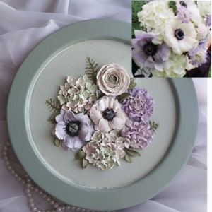 3D Wedding Bouquet Made of Plaster, Anemones Made of Gypsum, Sculpture ...