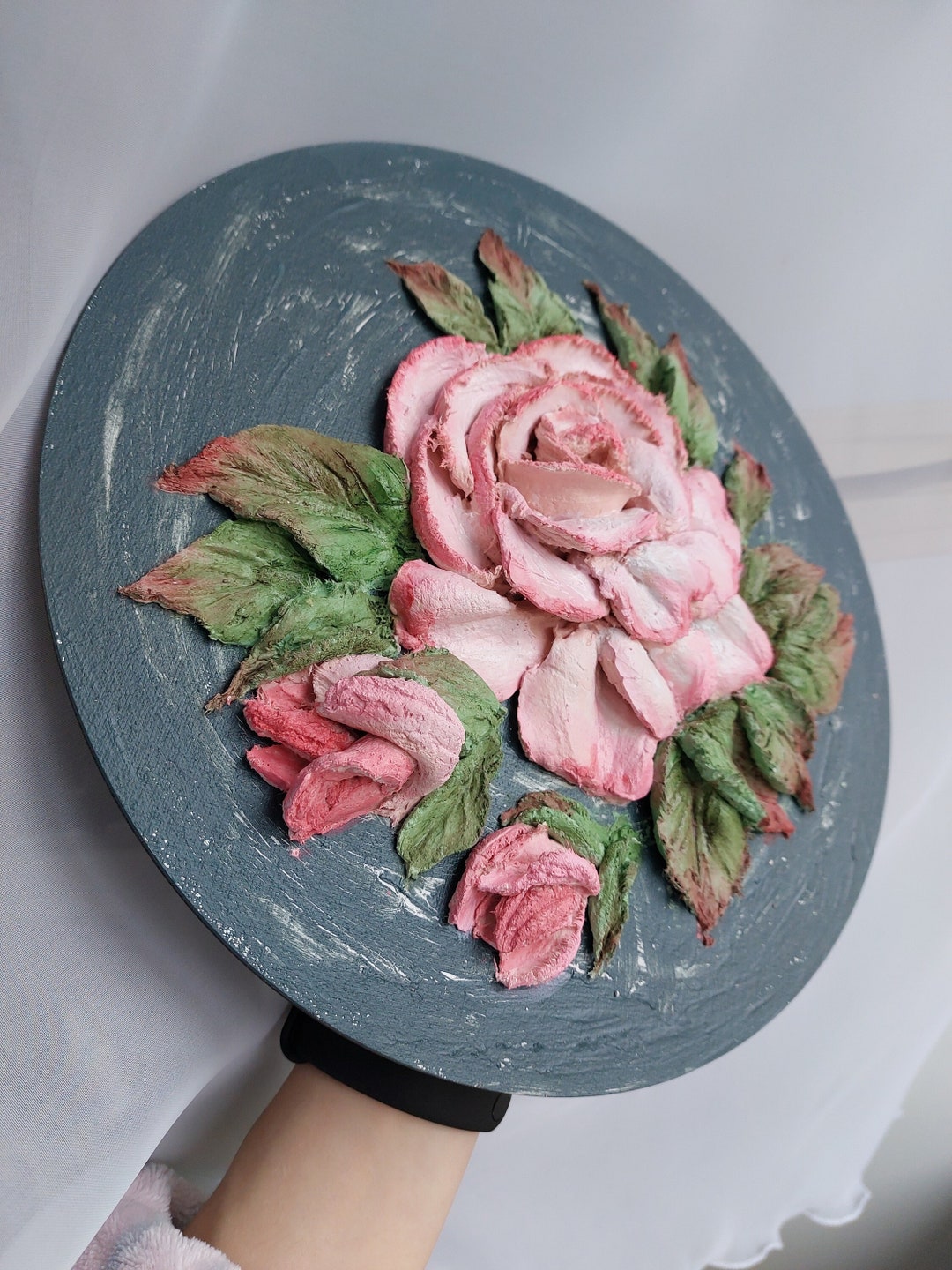 Panel Roses, Sculpture Painting Roses, Texture Paste Painting ...