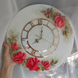 Clocks Using Sculptural Painting Technique, Floral Clocks, Wall Clocks ...