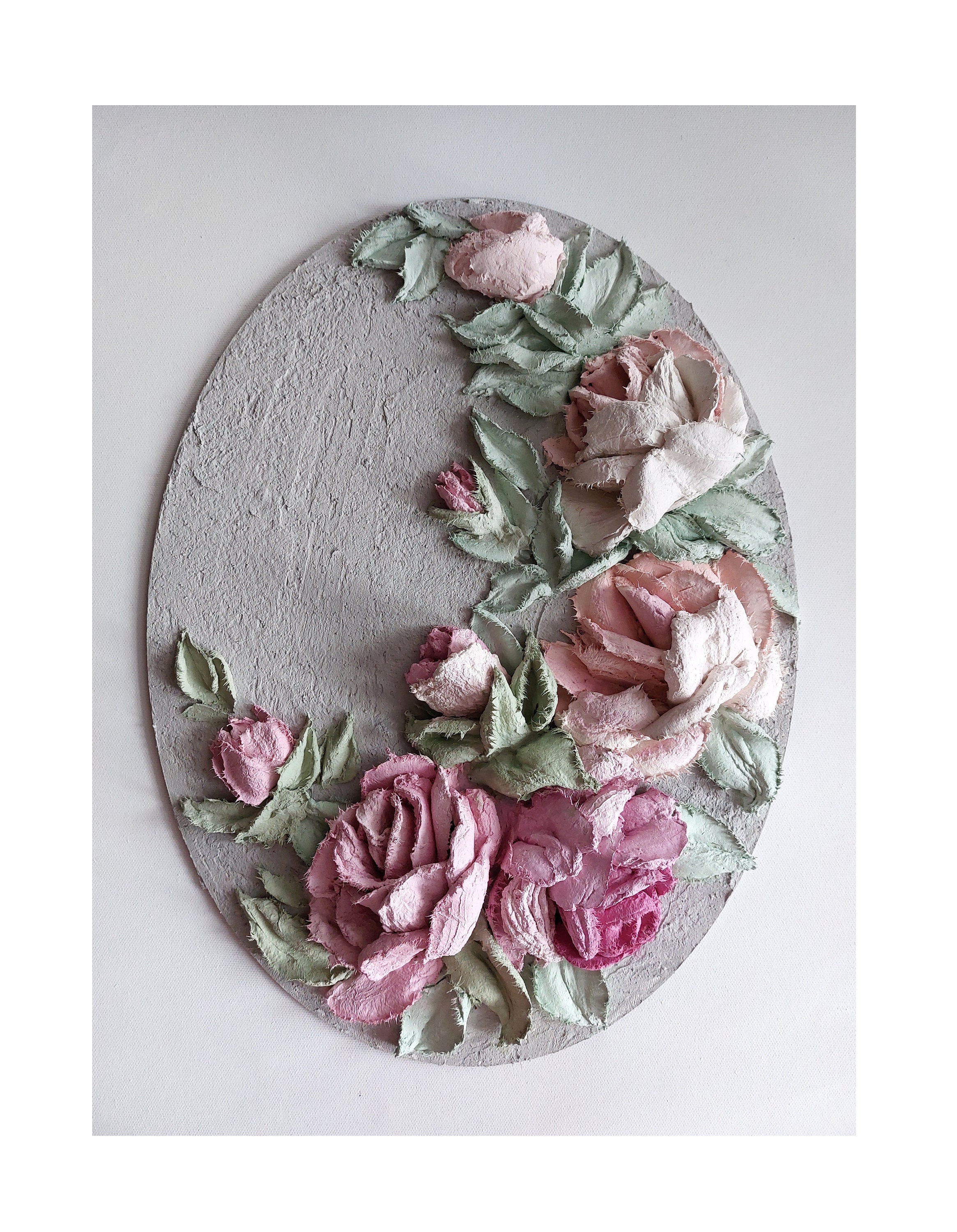 Sculptural Painting, 3d Plaster Flowers, Panels With Decorative Plaster ...