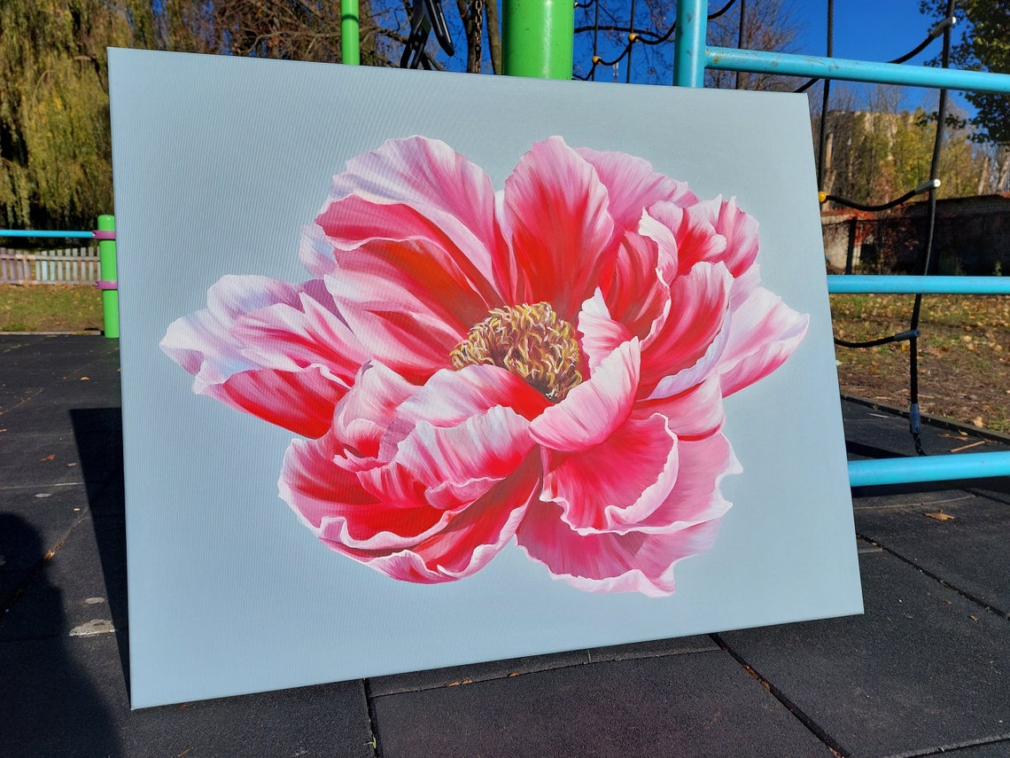 Peony Painting, Acrylic Artwork, Floral Acrylics, Botanical Painting ...