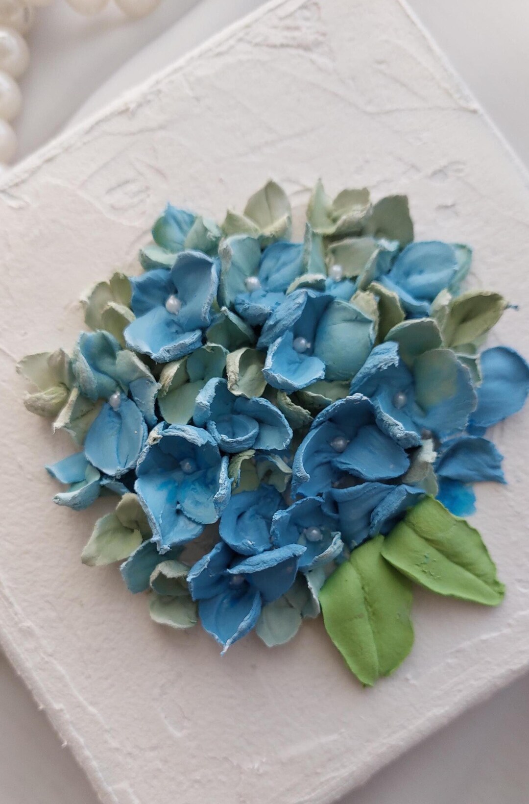 Hydrangea Sculpture Painting, 3D Gypsum Flowers, 3d Blue Hydrangea ...
