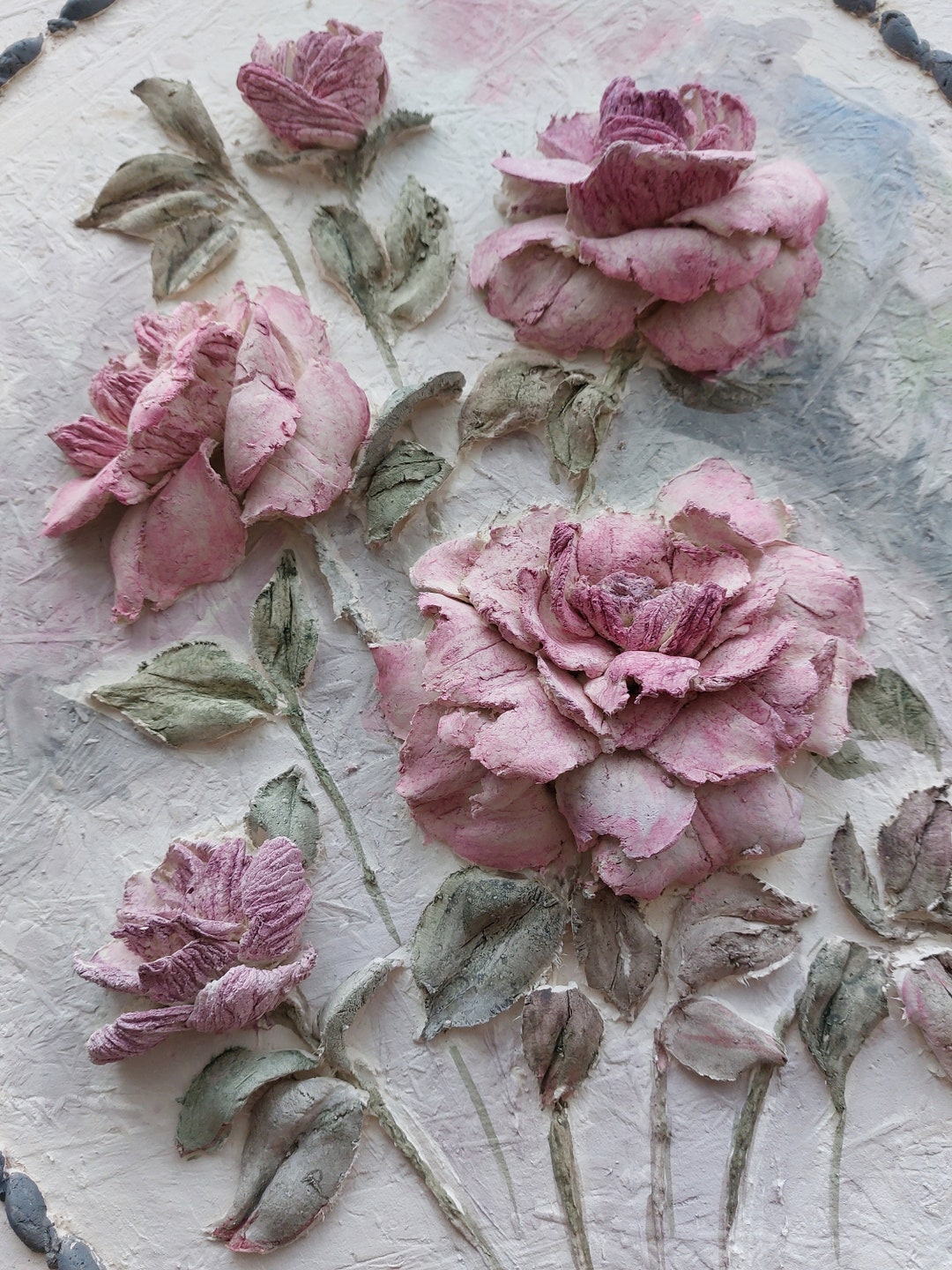 Sculpture Painting Roses Three-dimensional Flowers With - Etsy