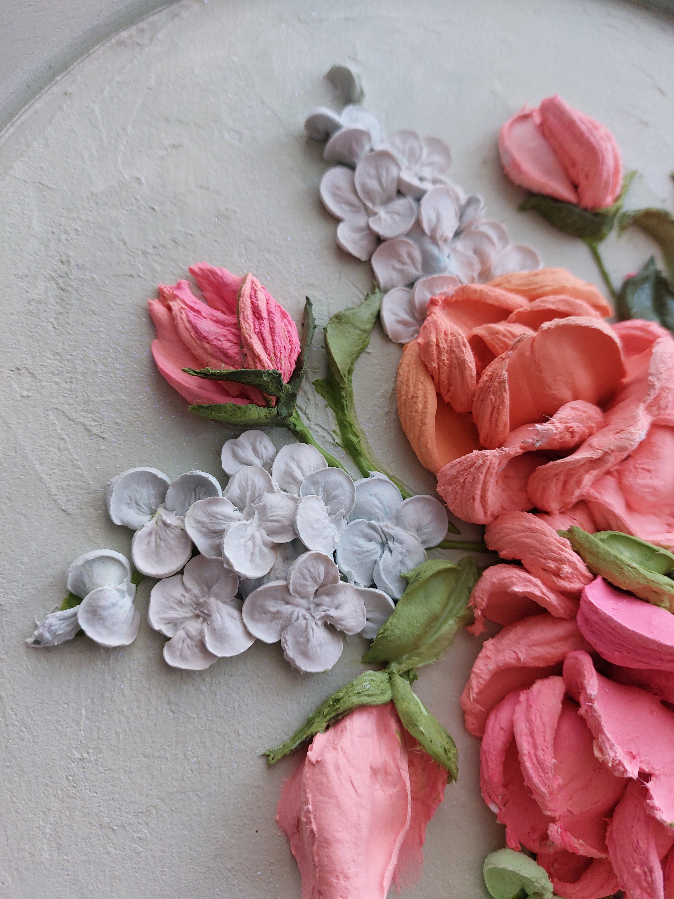 Flowers Composition Sculpture, Sculptural Painting Bouquet, Sculptural ...