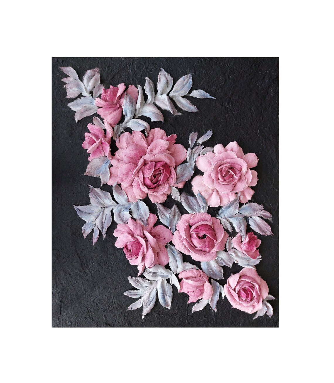 Bas-relief, 3D Roses, Sculpture Painting With Plaster,flowers With ...