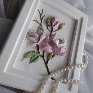 Magnolia Sculpture Painting, Three-dimensional Gypsum Flowers, 3D ...