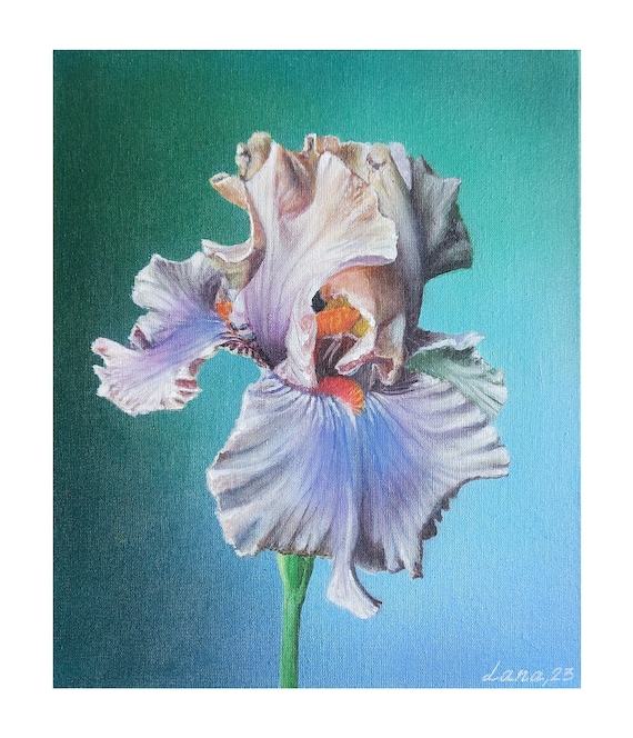 Iris Flower Acrylic Painting