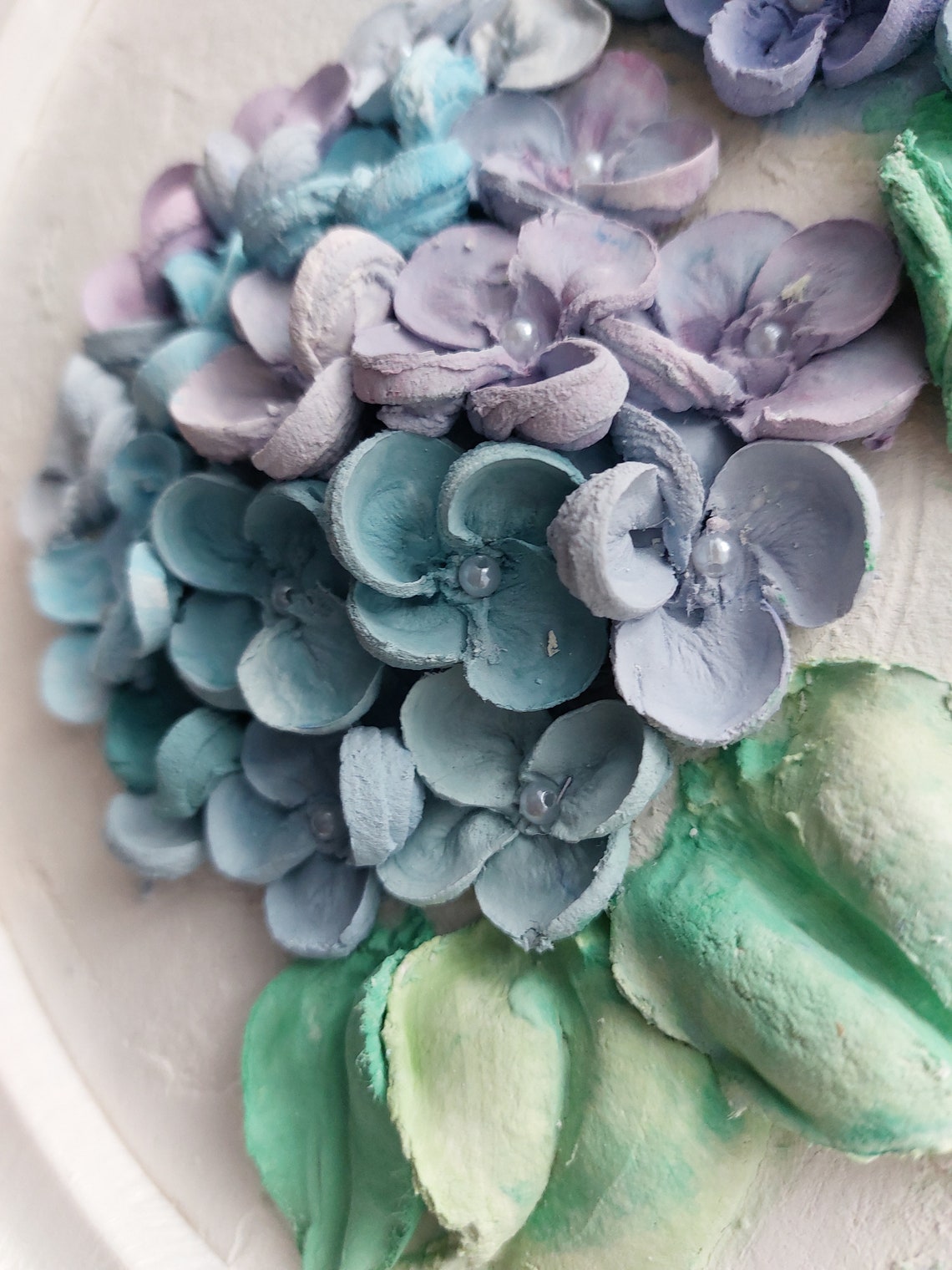 Hydrangea From Plaster, Sculptural Painting Hydrangea, Sculptural Art ...