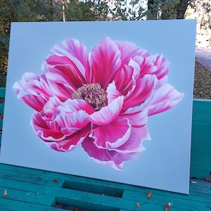 Peony Painting, Acrylic Artwork, Floral Acrylics, Botanical Painting ...