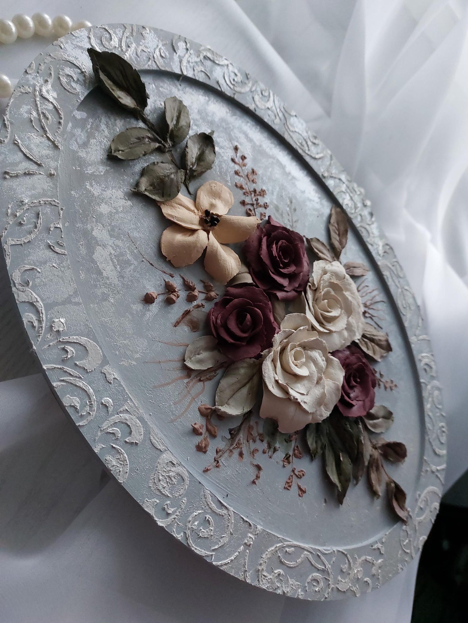 Sculptural Painting, 3d Plaster Flowers, Panels With Decorative Plaster ...