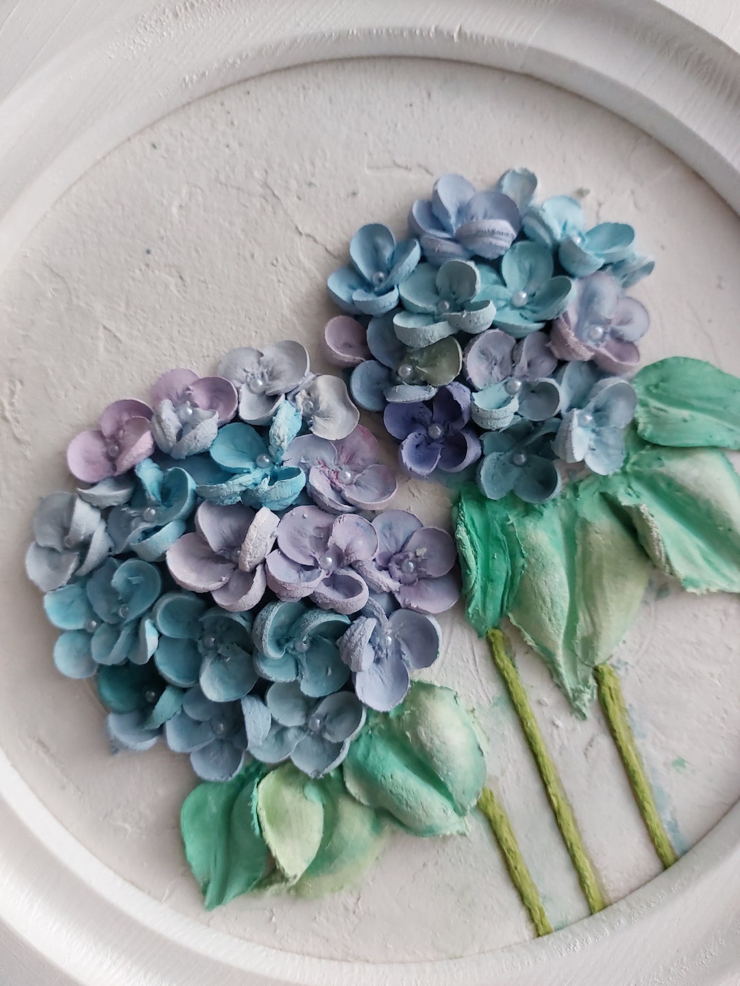 Hydrangea From Plaster, Sculptural Painting Hydrangea, Sculptural Art ...