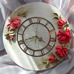 Clocks Using Sculptural Painting Technique, Floral Clocks, Wall Clocks ...