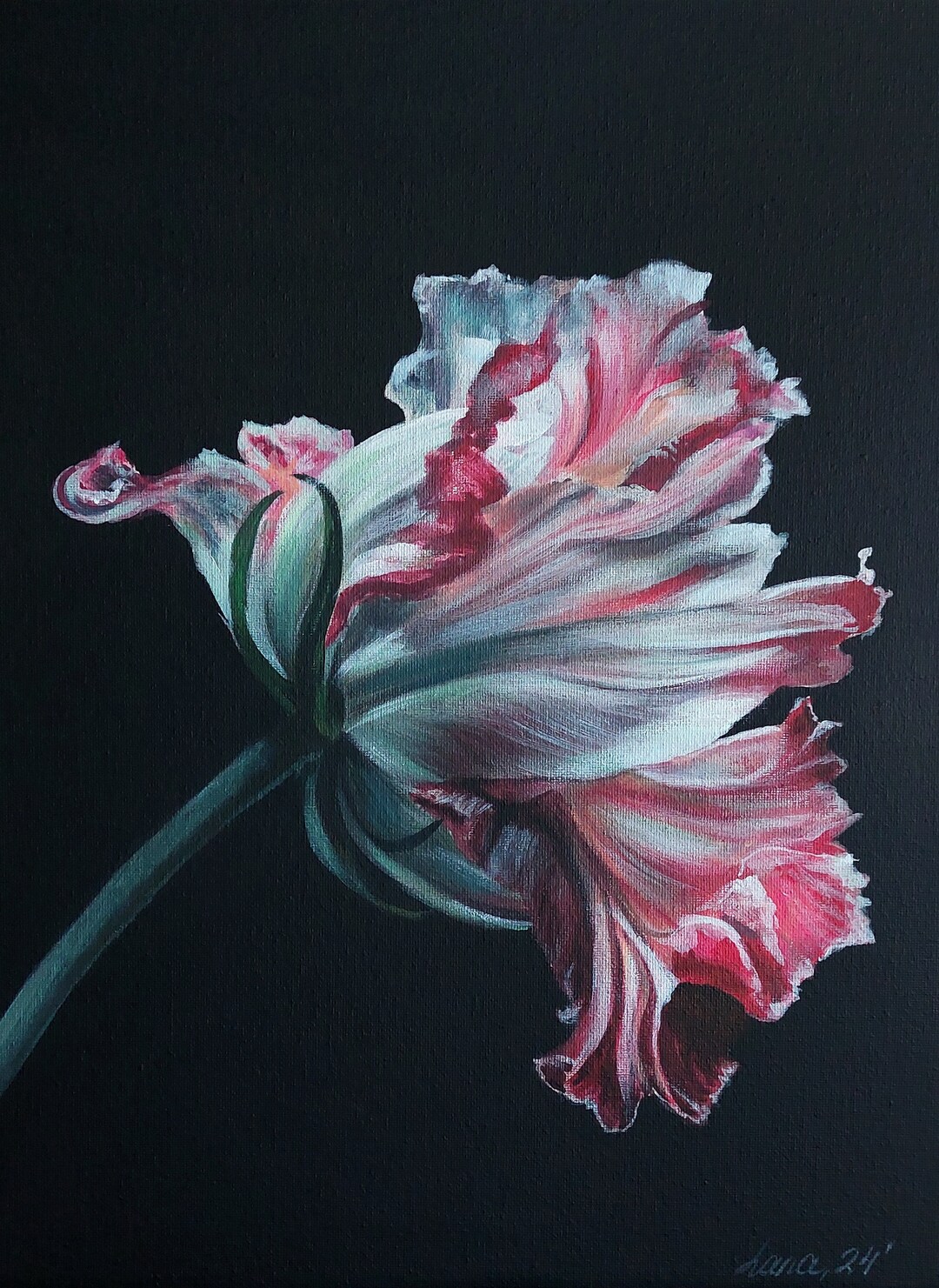 Tulip Painting, Realism Flowers,realistic Oil Painting, Original Oil ...
