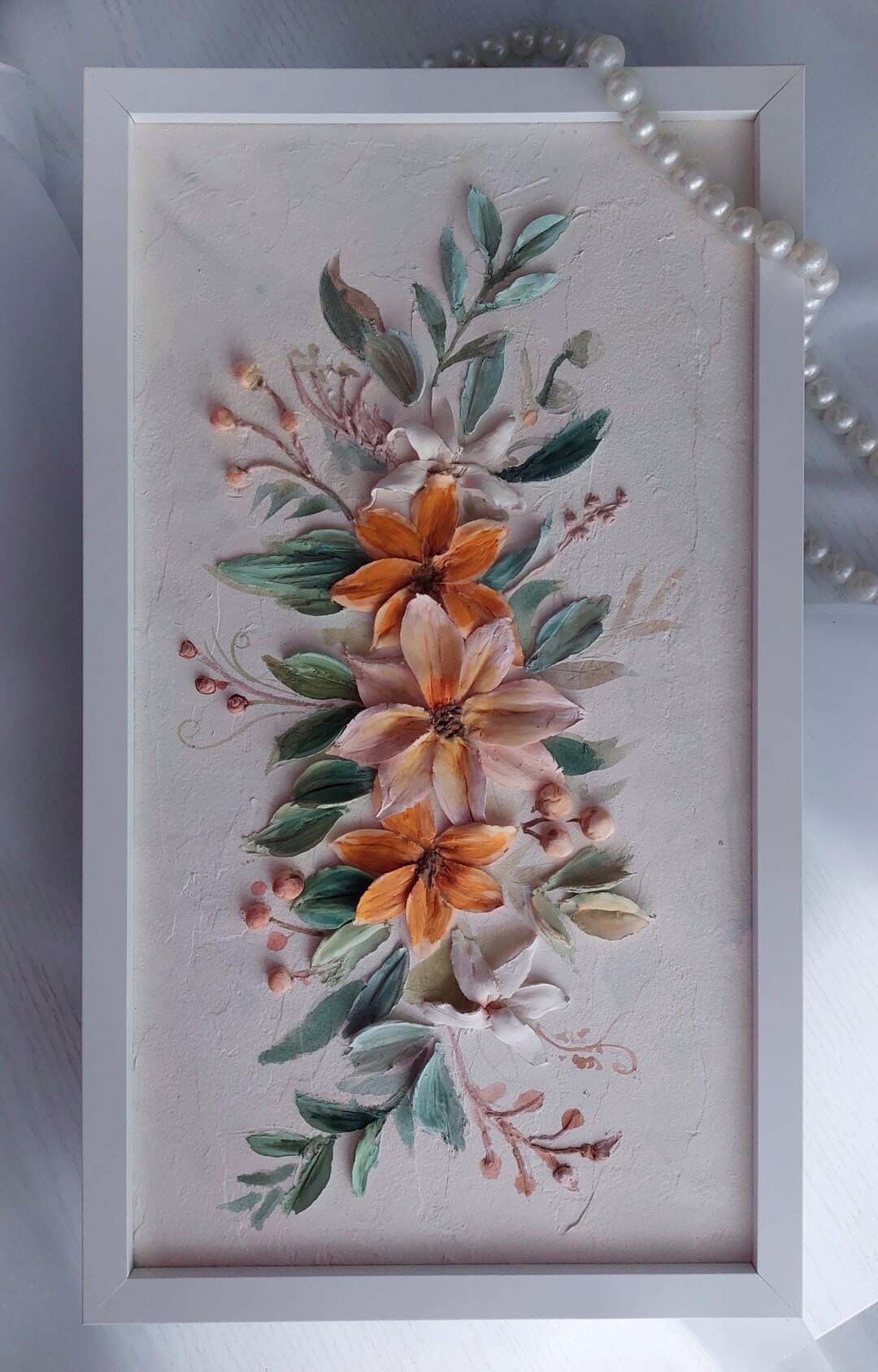 3d Wedding Bouquet Made of Plaster, Sculptural Painting Flowers, 3D ...