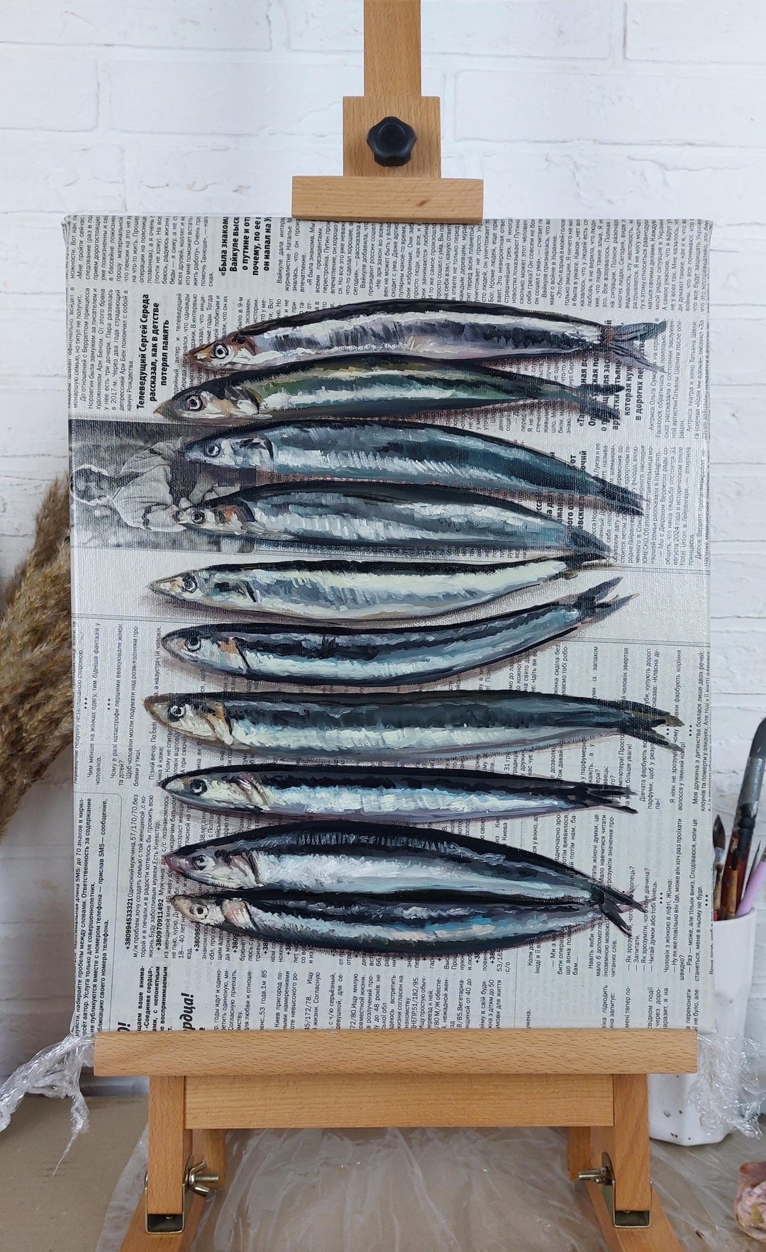 Tuna Painting, Fish on Newspaper, Fishing Art, Unique Newspaper Art ...