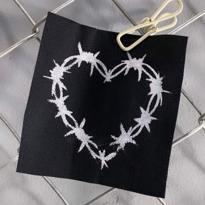 Heart Shaped Barb Wire Sew on Punk Patch - Etsy