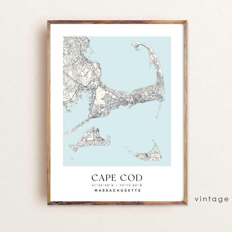 Cape Cod Map Poster - Etsy