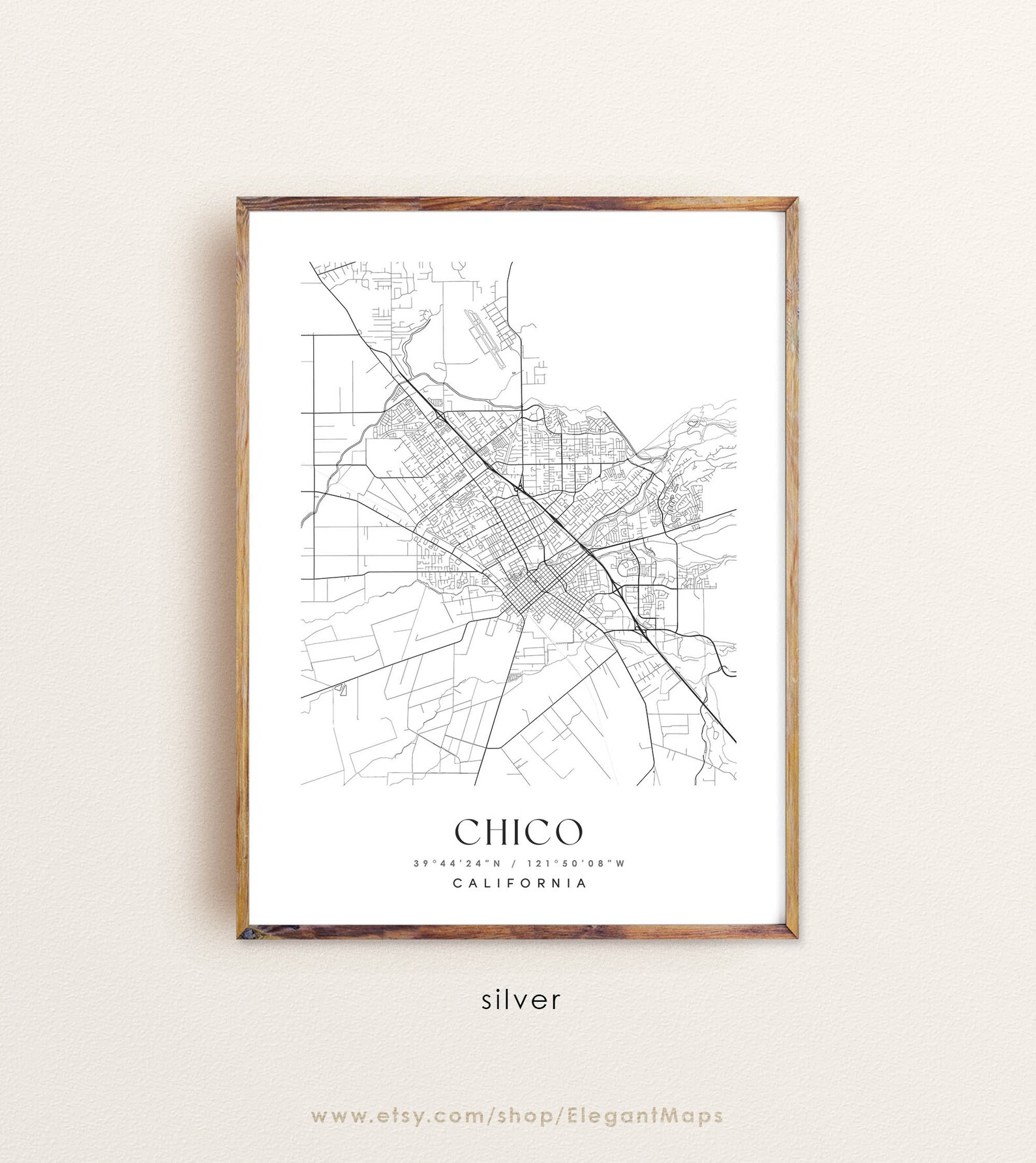 Chico California Map Chico CA Map Chico City Print Chico - Etsy