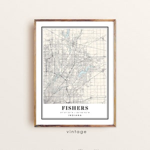 Fishers Indiana Map, Fishers IN Map, Fishers City Map, Fishers Print ...