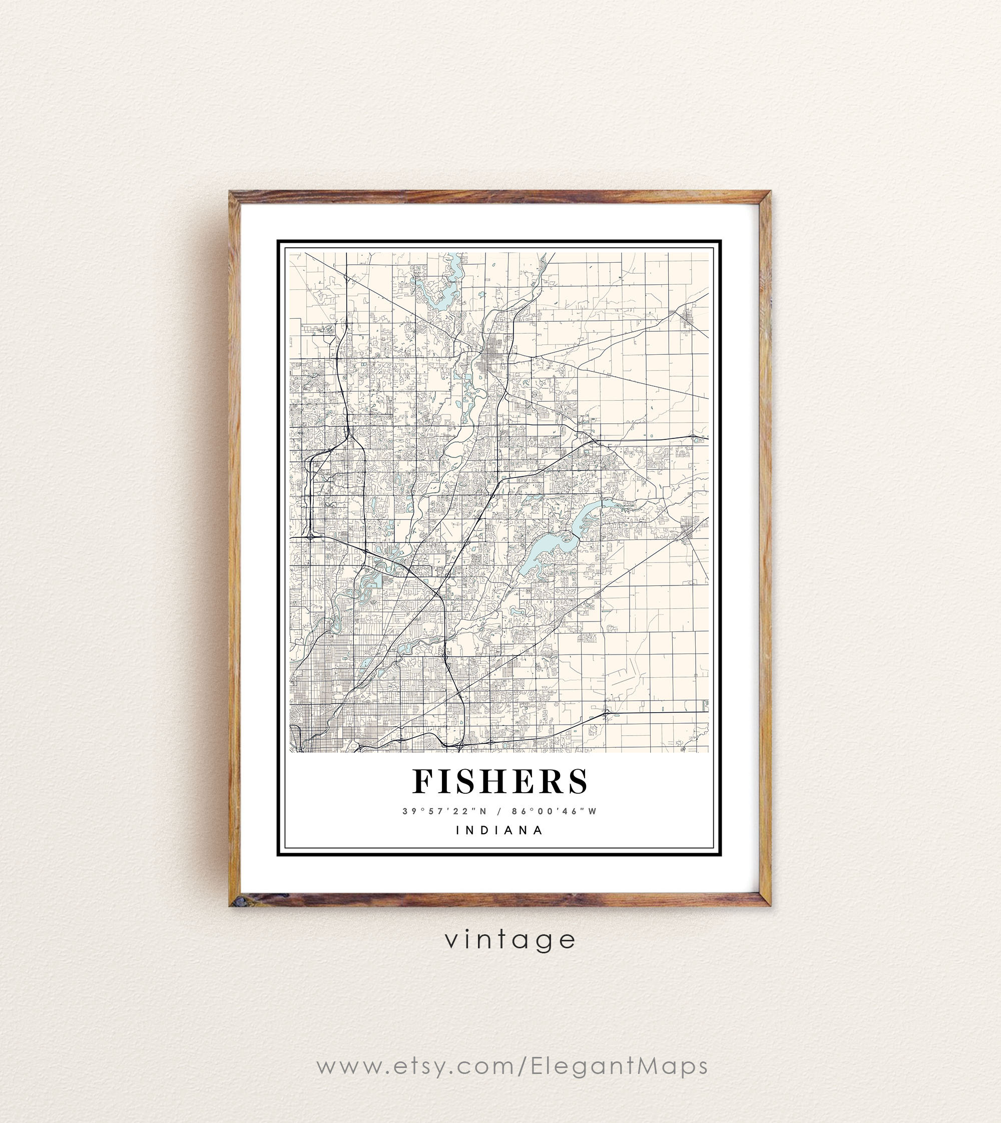 Fishers Indiana Map Fishers IN Map Fishers City Map Fishers - Etsy