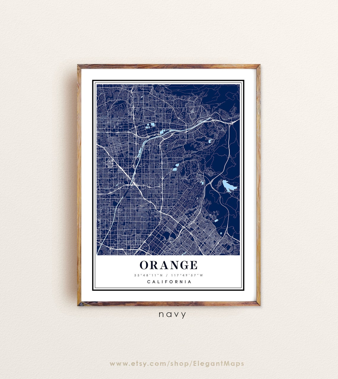 Orange California map Orange CA map Orange city map Orange | Etsy