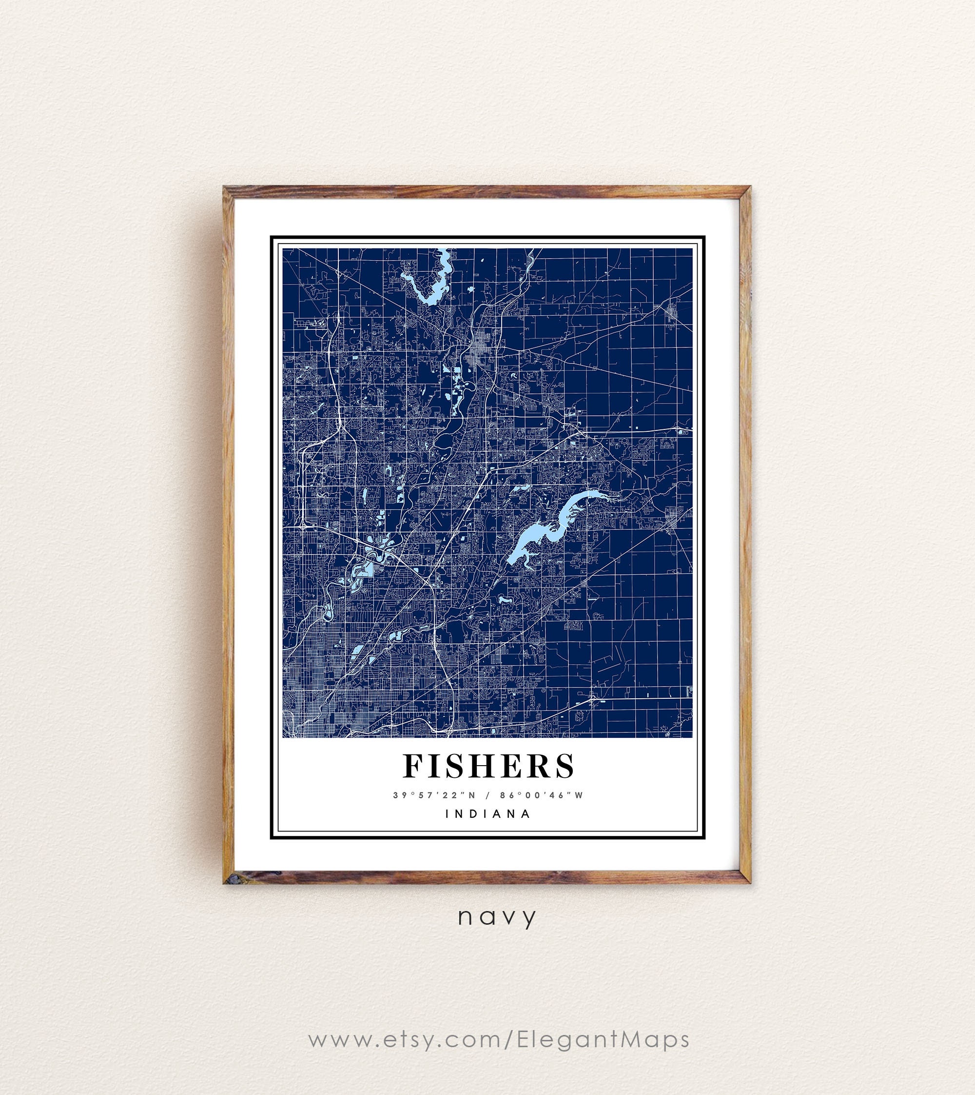 Fishers Indiana Map Fishers IN Map Fishers City Map Fishers - Etsy
