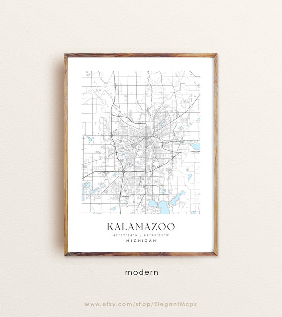 Mapa Imprimible De Kalamazoo-michigan 700+ Mapa De Detroit Michigan