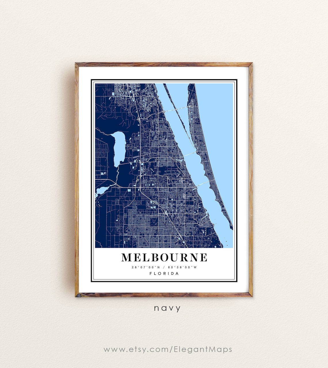 Melbourne Florida Map Melbourne FL Map Melbourne City Map | Etsy