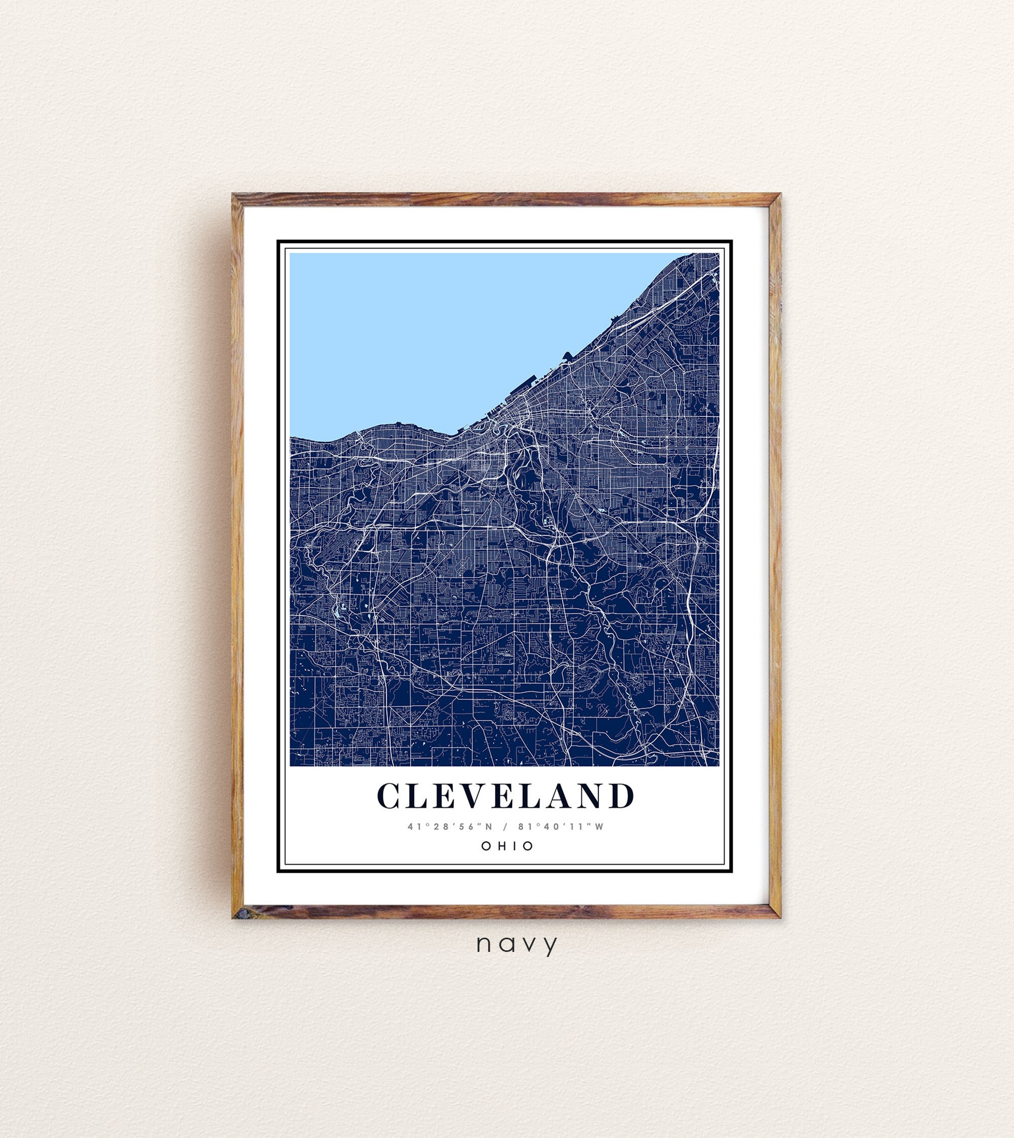 Cleveland Ohio map Cleveland OH map Cleveland city map | Etsy