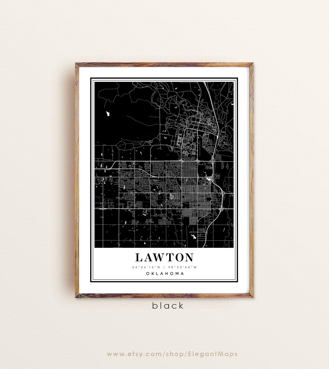 Lawton Oklahoma map Lawton OK map Lawton city map Lawton | Etsy