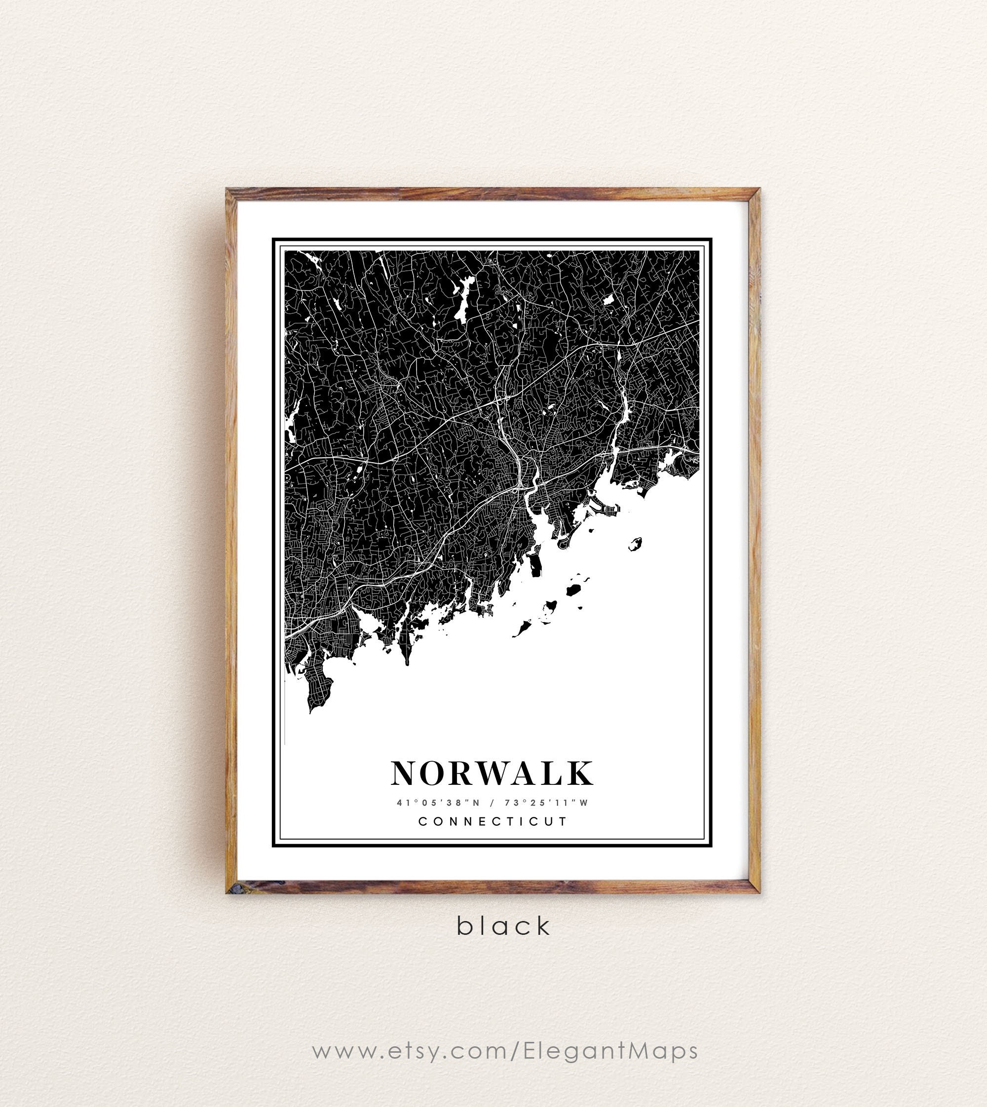 Norwalk Connecticut Map Norwalk CT Map Norwalk City Map - Etsy