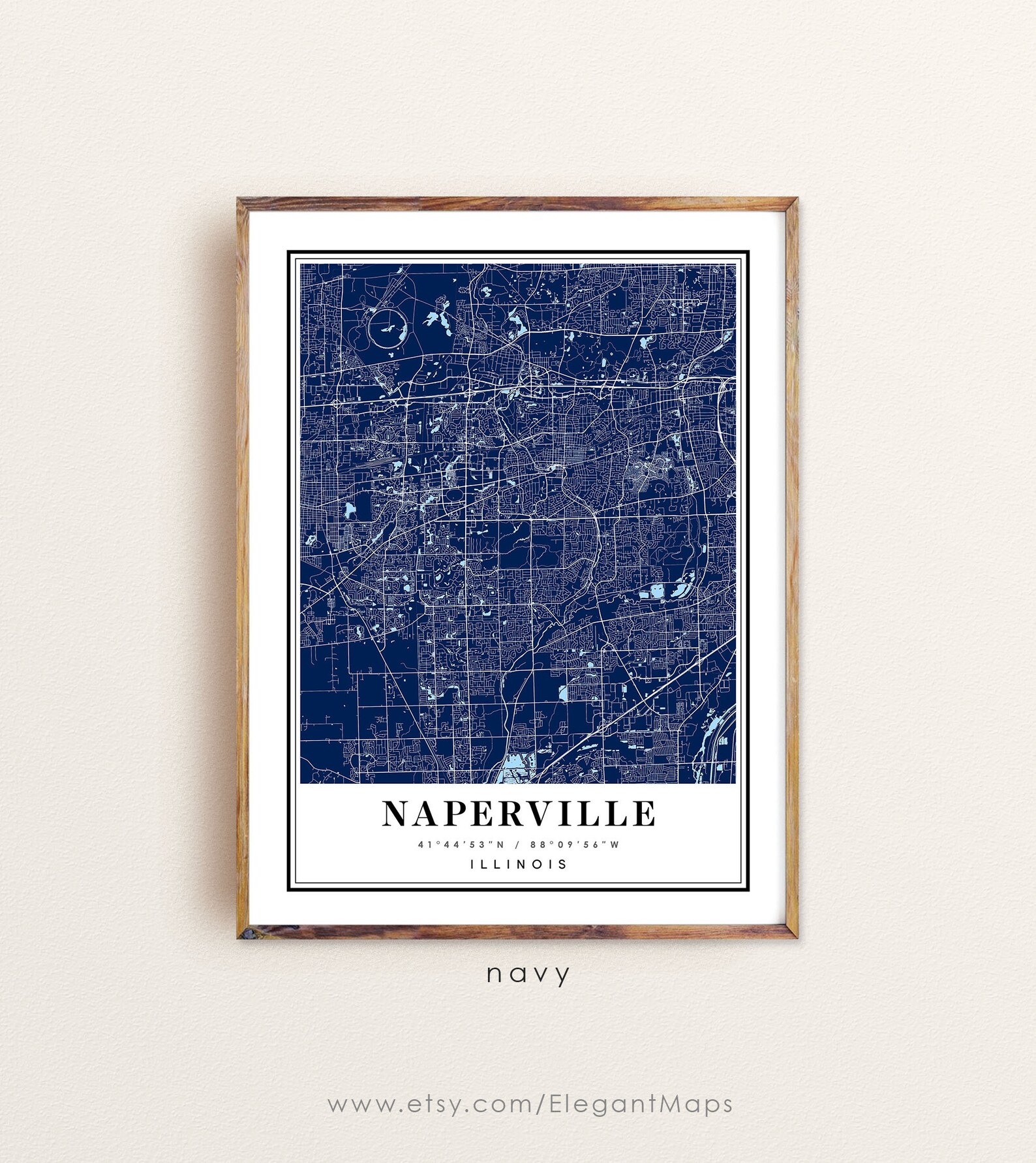 Naperville Illinois Map Naperville IL Map Naperville City - Etsy