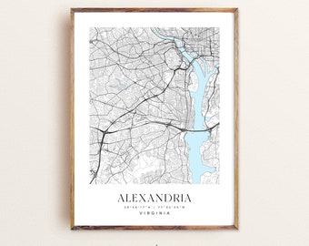 Alexandria Map Print Virginia Poster Art - Etsy