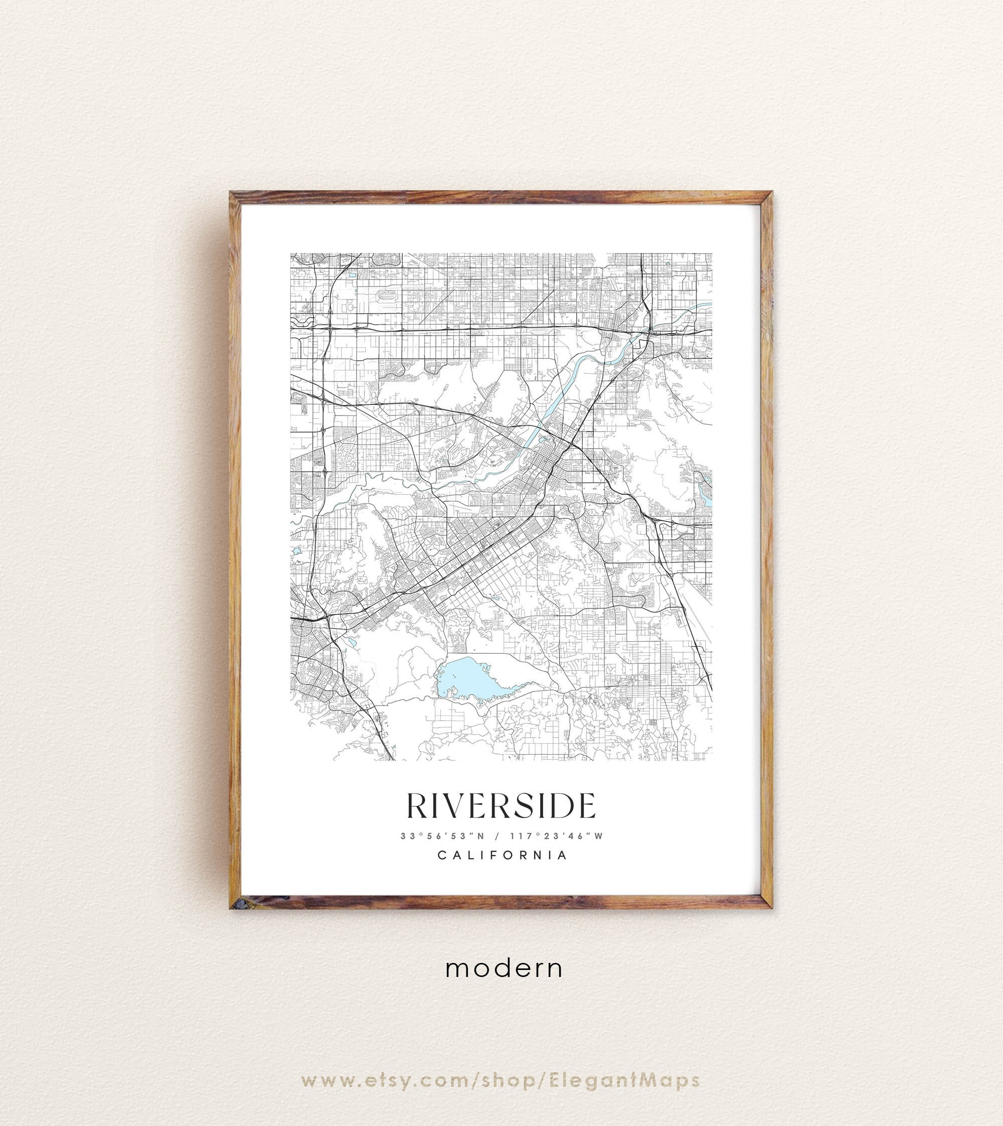 Riverside California map Riverside CA map Riverside city | Etsy