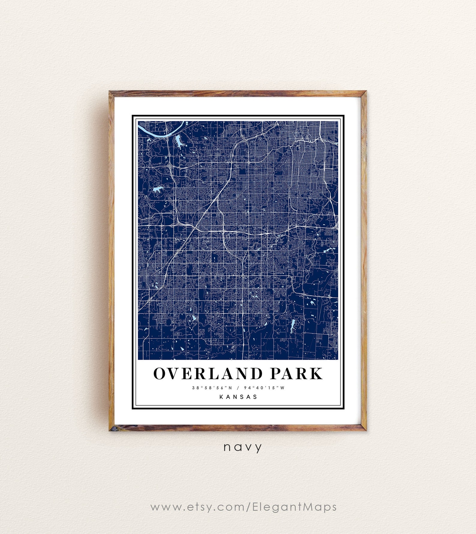 Overland Park Kansas Map Overland Park KS Map Overland Park - Etsy