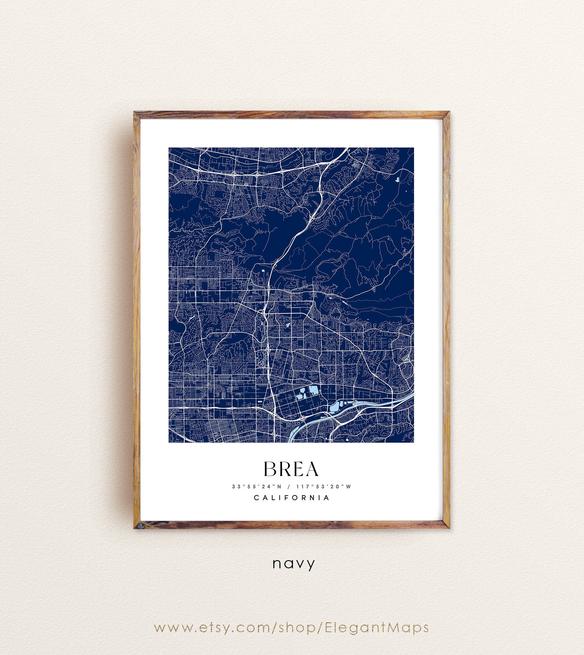 Brea California Map Brea CA Map Brea City Print Brea - Etsy