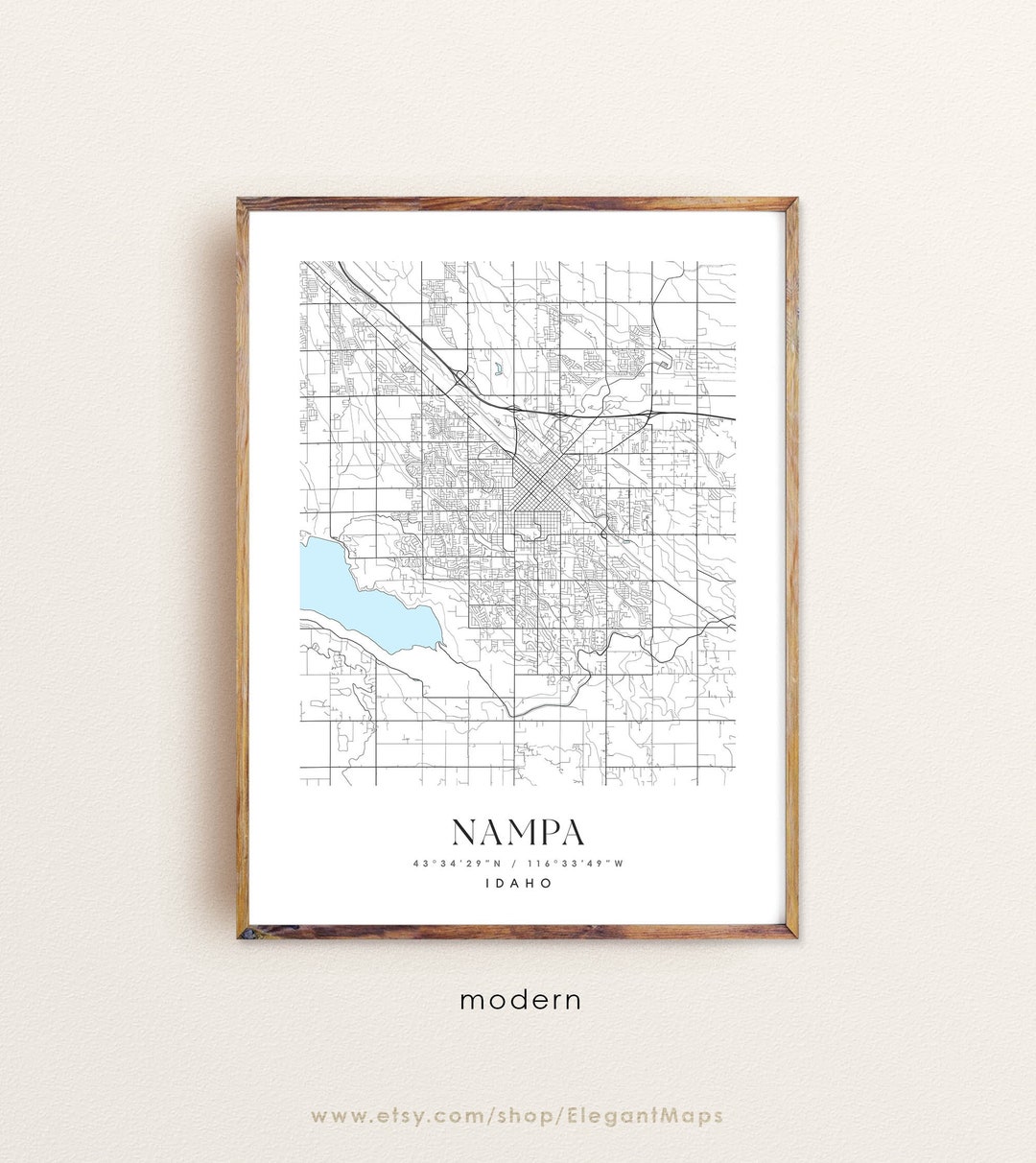 Nampa Idaho Map, Nampa ID Map, Nampa City Print, Nampa Poster, Nampa ...