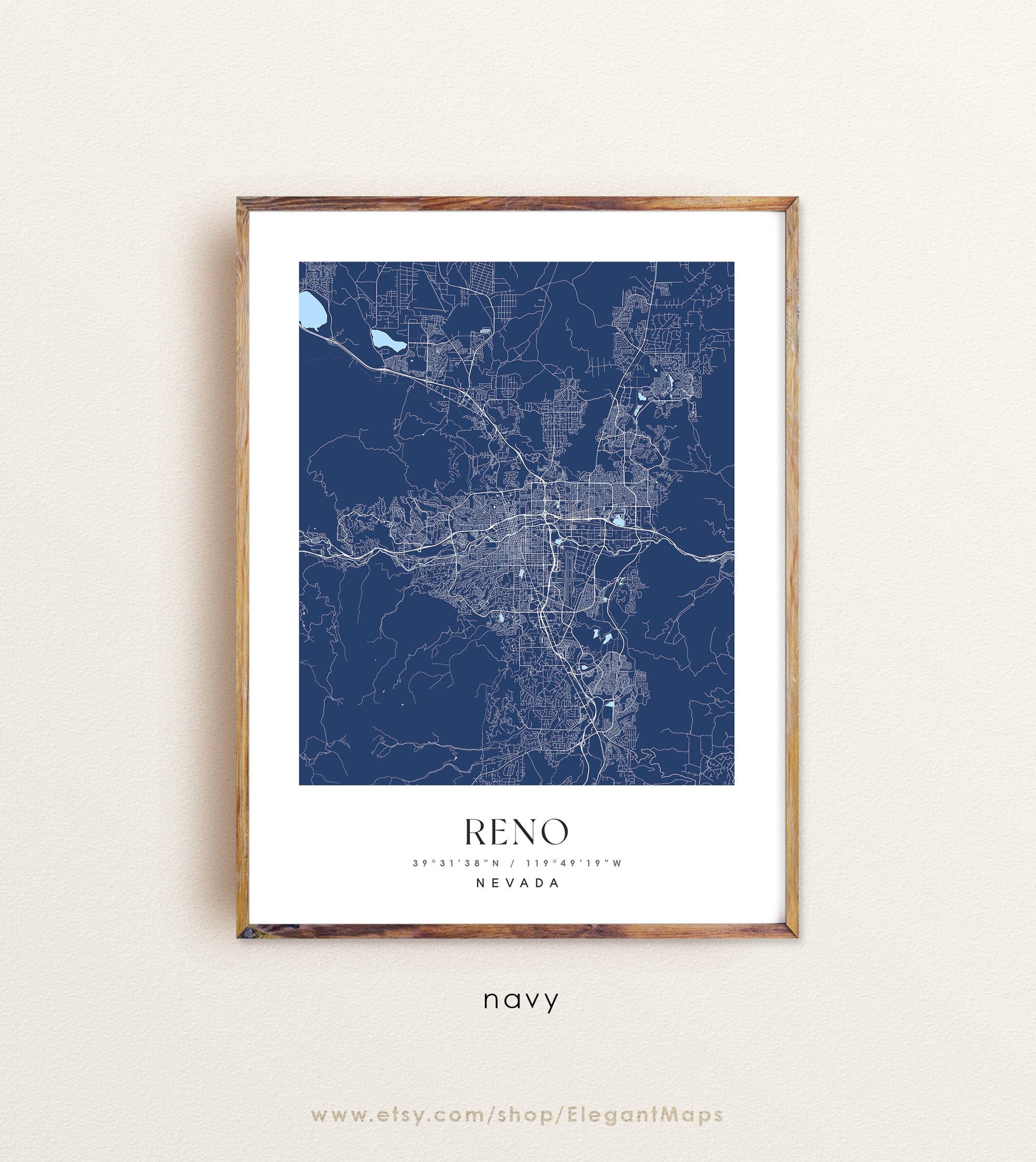 Reno Nevada Map Reno NV Map Reno City Print Reno Poster - Etsy